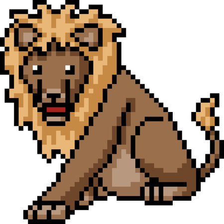 Vector of vector pixel art lion isolated - ID:1-111593066 - Royalty ...