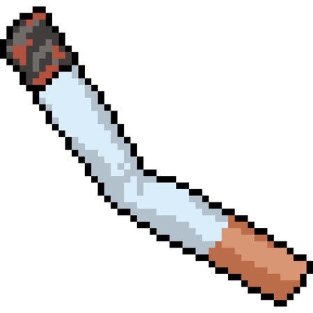 vector pixel art cigarette isolated cartoon:: tasmeemME.com