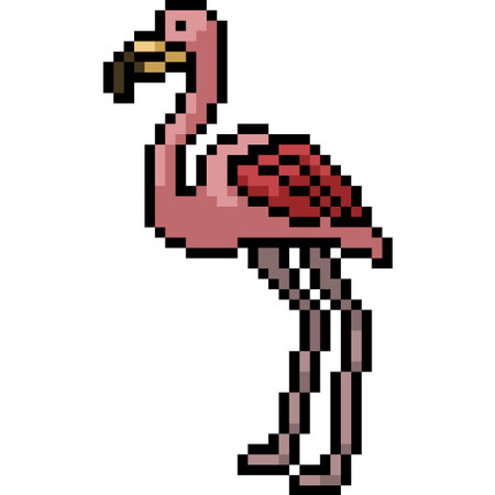 Vector of vector pixel art flamingo - ID:1-134587484 - Royalty Free ...