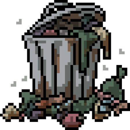 Vector of vector pixel art garbage can - ID:1-135060415 - Royalty Free ...
