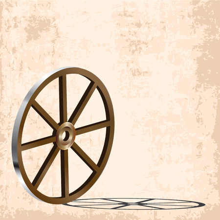 Cartwheel with shadow isolated on light brown vintage background ...