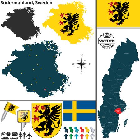 Vector of map of county Sodermanland - ID:1-43645360 - Royalty Free ...