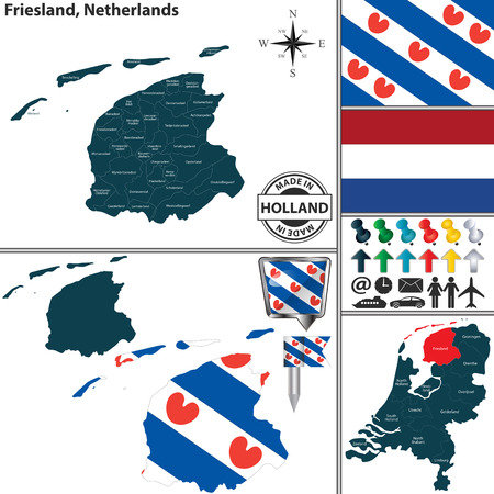 Vector of Vector map of Friesland region - ID:1-103742584 - Royalty ...