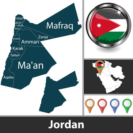 Vector of Map of Jordan with - ID:1-172450170 - Royalty Free Image ...