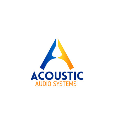 Acoustic audio system emblem for corporate identity template. Music and ...