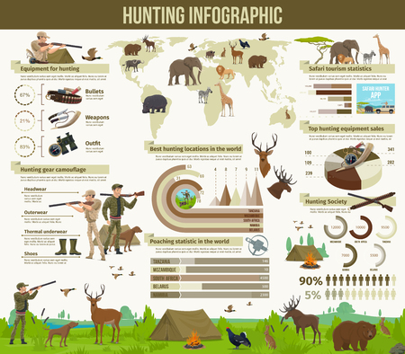 Vector of Hunting infographic, diagrams - ID:1-128161948 - Royalty Free ...