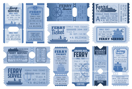 Vector of Tickets to ferry boat, ship - ID:1-159081500 - Royalty Free ...