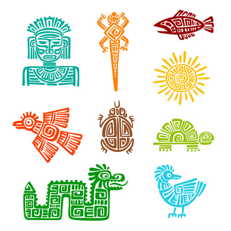 Vector of Mayan aztec totem animals, - ID:1-189766208 - Royalty Free ...