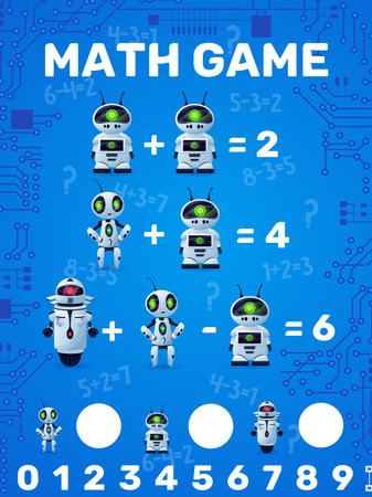 Vecteur de Math game worksheet. Cartoon - ID:192200258 - image libre de ...