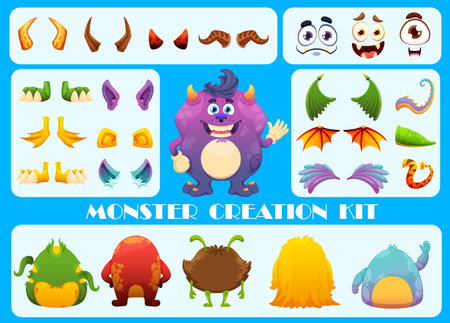 Vecteur de Monster creation kit. cartoon - ID:191610202 - image libre ...