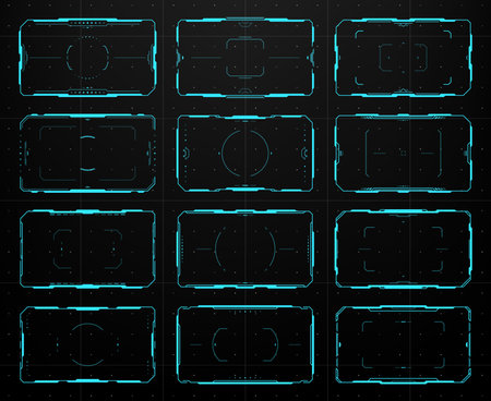 Vector of Hud aim control target frames. - ID:1-193529537 - Royalty ...