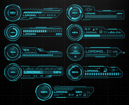 Vector of HUD futuristic loading bars, - ID:1-199700041 - Royalty Free Image - Stocklib