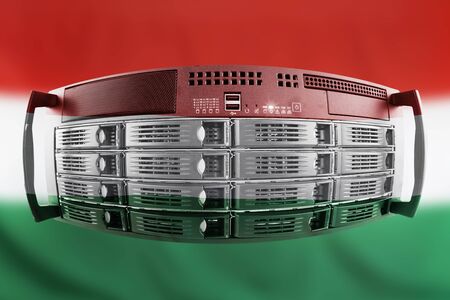Concept Server with the Flag of Hungary for use as local or country ...