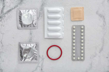 Different contraceptives on light backgroundの写真素材 [40172401746]｜毎月1点無料 ...