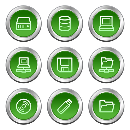 Drives and storage web icons, green circle buttons seriesのイラスト素材 ...