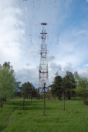 Huge abandoned Soviet long wave military antennas complex. In Cold War ...