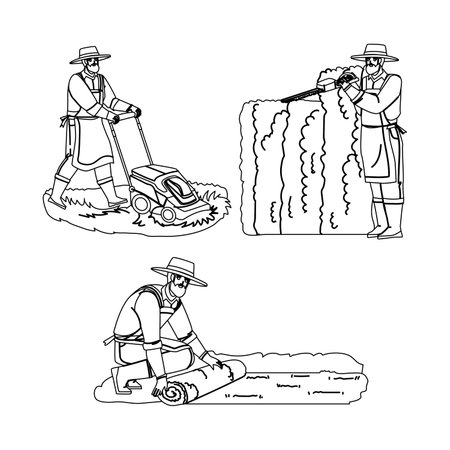 Vector of Gardener Man Work In Garden - ID:172826098 - Royalty Free ...