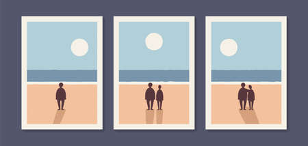 Concept of relationships posters. Loneliness or friends in love against ...