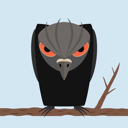 Vector of Angry black raven sits on a - ID:1-145477468 - Royalty Free ...
