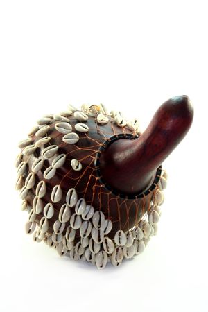 African gourd rattle on a white backgroundの写真素材 [40006693700] - イメージマート