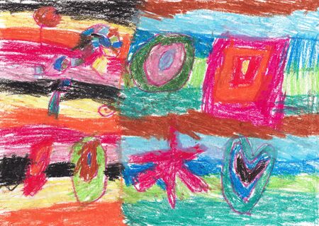 Bright Abstract colorful background with various shapes, square, circle ...