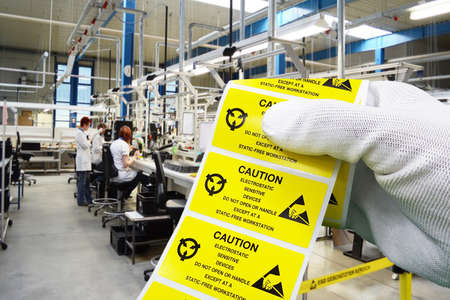 Photo of Hand holding ESD symbol label - ID:1-157282911 - Royalty Free ...