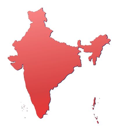 India map filled with red gradient. Mercator projection.の写真素材 ...