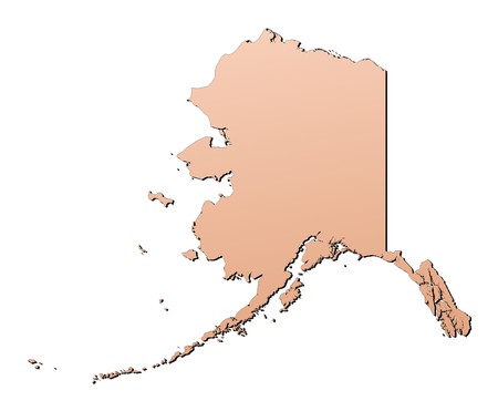 Alaska (USA) map filled with brown gradient. Mercator projection.の写真素材 ...