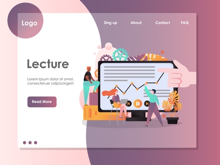 Lecture vector website template, web page and landing page design for ...