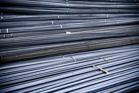 texture of steel rods used in construction to reinforce concrete ...