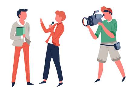 Vector of Reporter and operator - ID:1-123969867 - Royalty Free Image ...