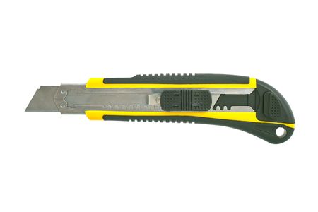Snap Off Cutter Paper Knife. Yellow box cutter with removable blades ...