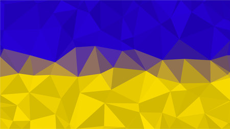 Polygonal Triangle Flag of Ukraine. Ukranian national flags in low poly ...