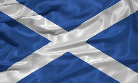 Waving silk flag of Scotlandの写真素材 [40010171770] - イメージマート