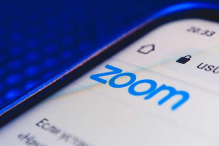 Photo of Logo zoom app on the screen - ID:1-145012769 - Royalty Free ...