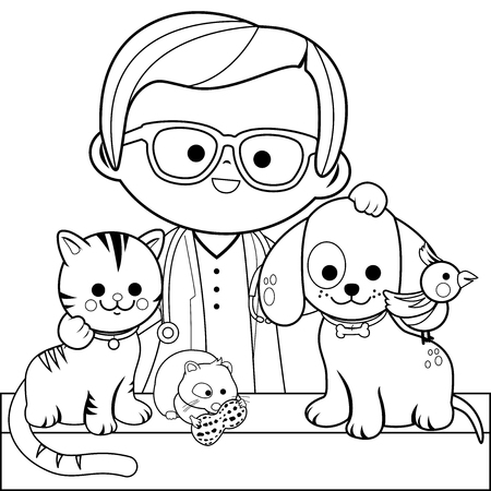 Caring For Pets Coloring Pages