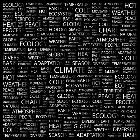 CLIMATE. Word collage on black background. illustration. - Stock Image ...