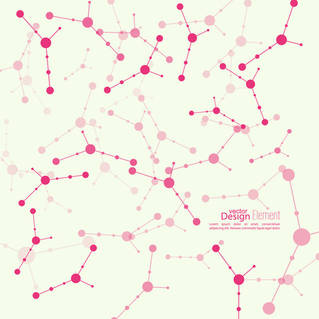 Abstract background with DNA strand, atom, molecule structure. genetic ...