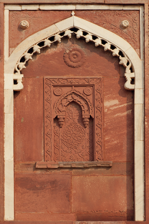 Graphic symbols, patterns and tracery in Agra Fort, Agra, Uttar Pradesh ...