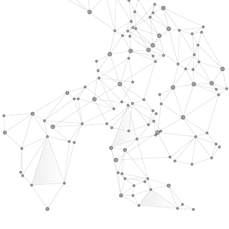 Social media communication digital concept. Network nodes greyscale ...