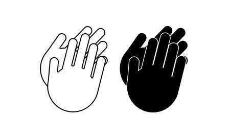 Vector of outline silhouette clapping - ID:202265680 - Royalty Free ...