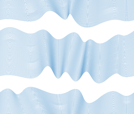 Artistic vector seamless pattern with stylized waves, blue color curve ...