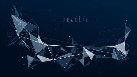 Low poly particles abstract vector background, polygonal fractal design ...