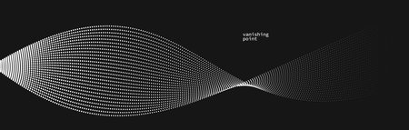 Wave of flowing vanishing particles vector abstract background, curvy ...