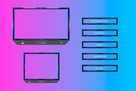 Vector of Twitch stream overlay package - ID:1-197665143 - Royalty Free ...