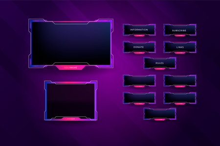 Vector of Twitch stream overlay package - ID:1-197673289 - Royalty Free ...