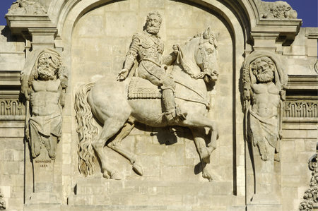 France; Lyon or Lyons: view of the facade of the town hall with his ...