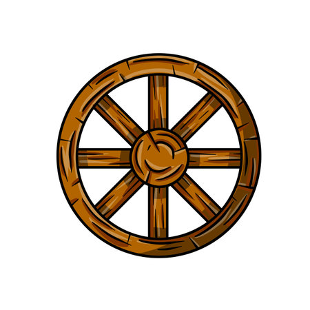 Vector of Set of old wooden cart wheels. - ID:1-157310387 - Royalty ...