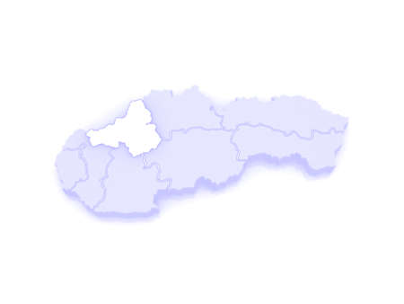 Map of Trencin Region. Slovakia. 3dの写真素材 [40035432908] - イメージマート