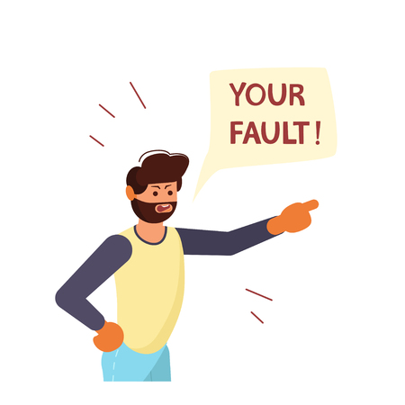 Vector of Angry man pointing his finger - ID:1-124420371 - Royalty Free ...